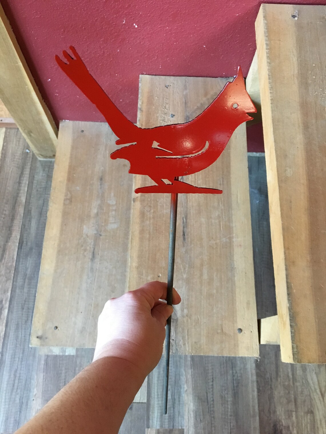 Cardinal Garden Stake - Etsy