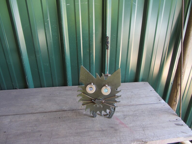 Recycled metal cat | Etsy