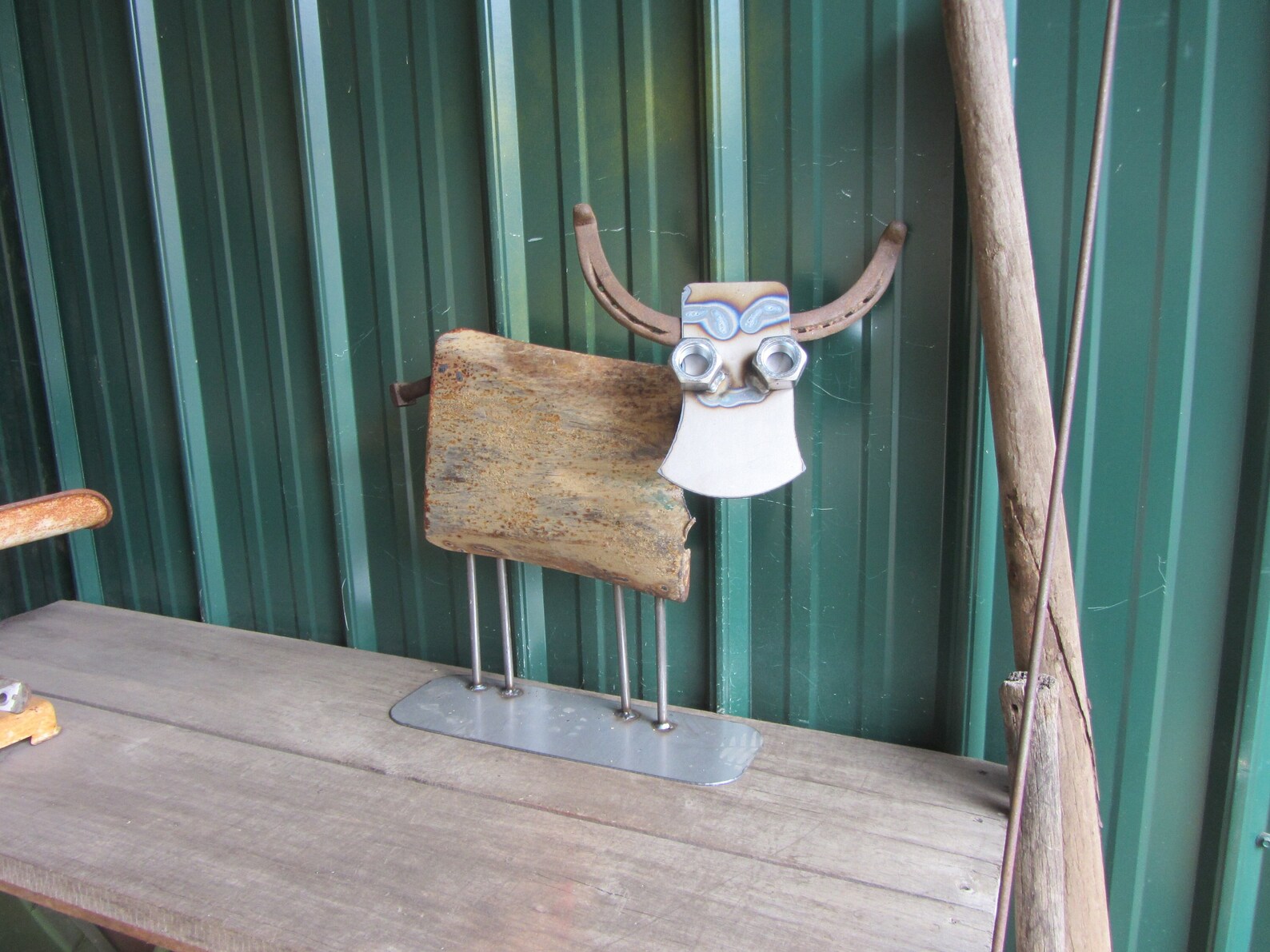 Cow/steer Metal/yard Art Re-used Re-purposed Up-cycled - Etsy