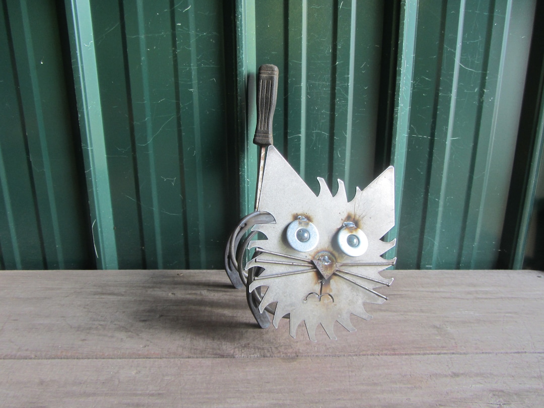 Recycled Metal Cat - Etsy