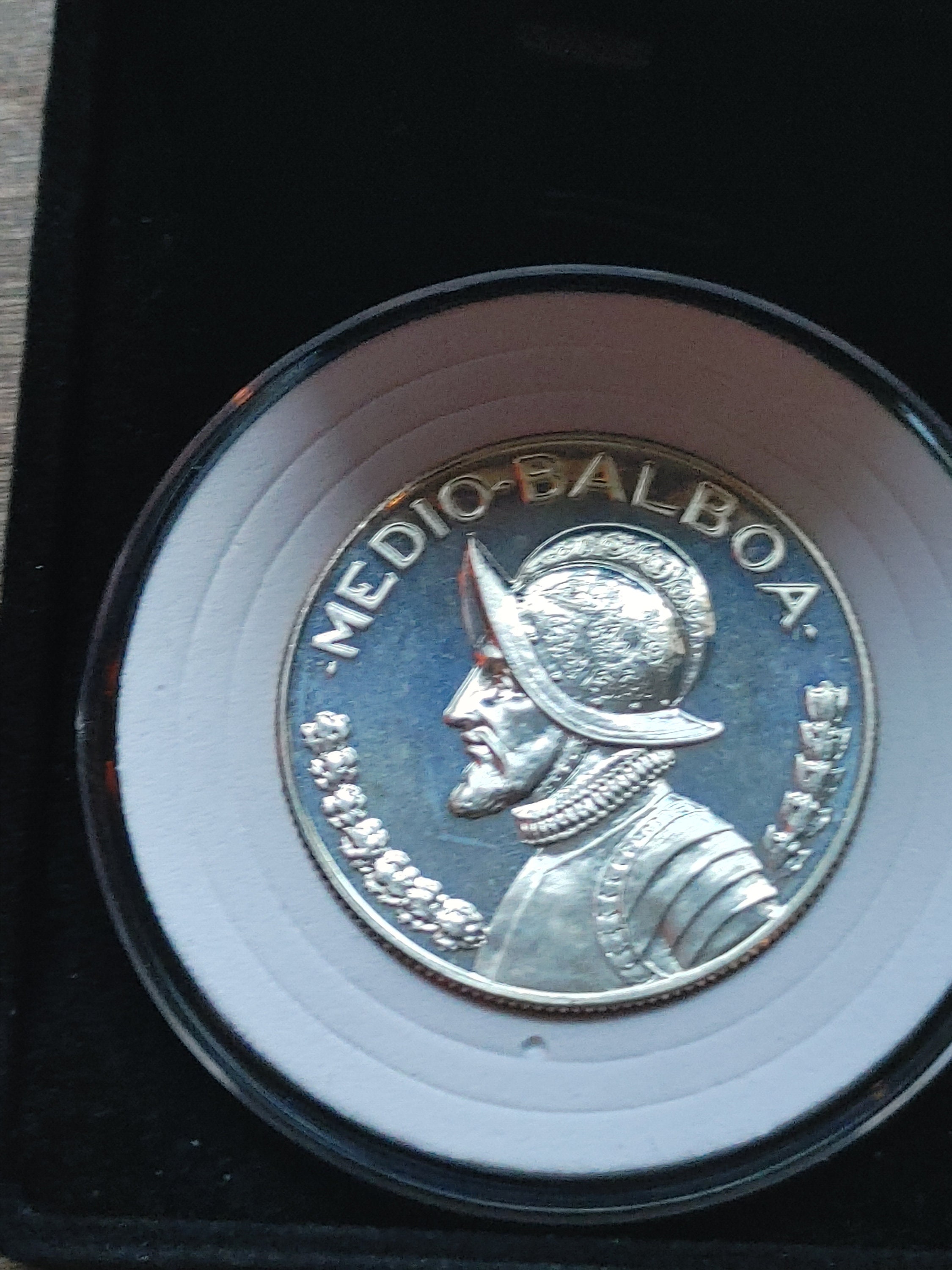 Panama 1971 Medio Silver Balboa, Nunez De Balboa Handsome US Minted ...