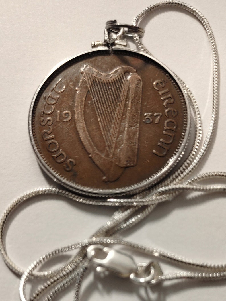Genuine Rare Original Condition 1937 Lucky Irish Harp Penny 30mm Shiny ...
