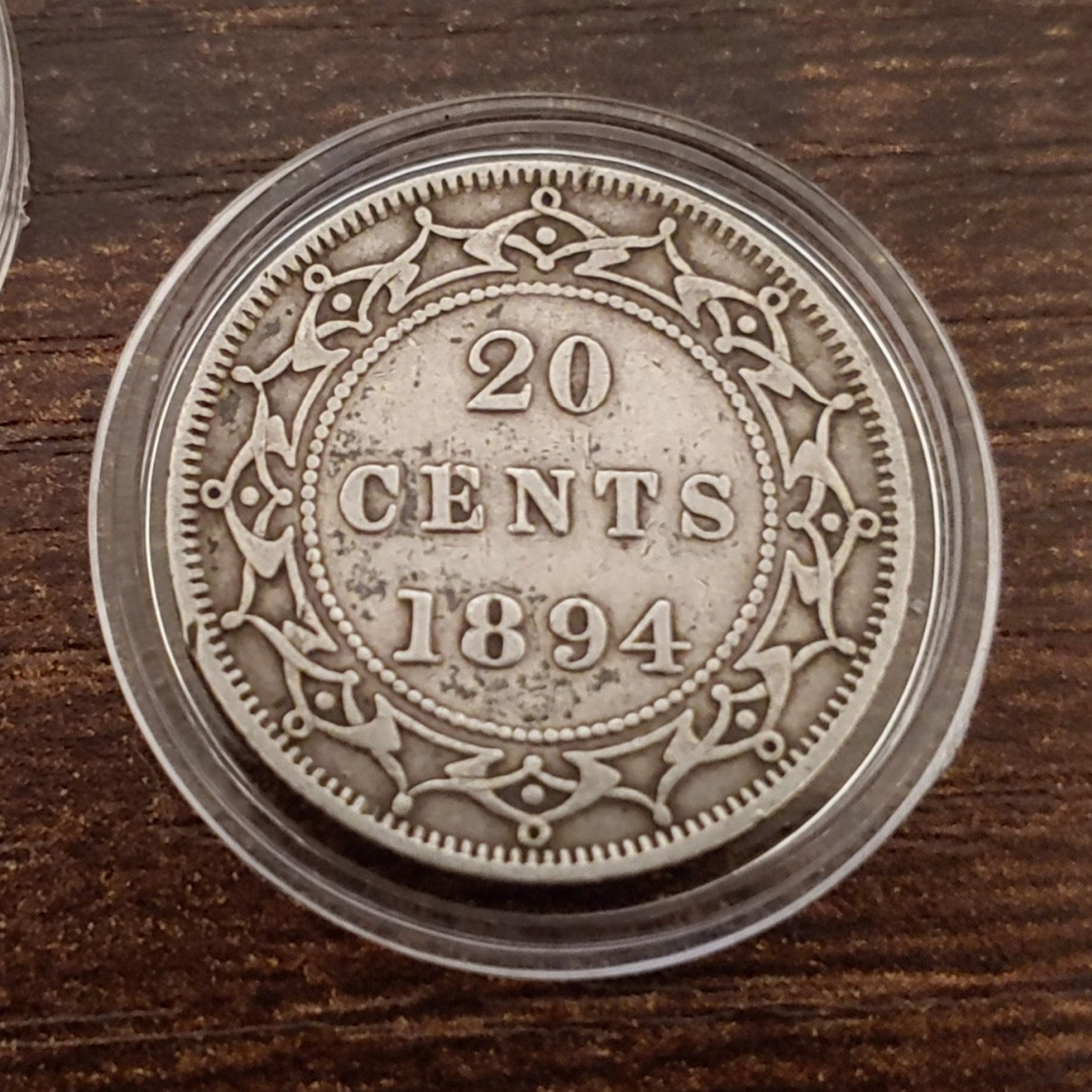 Silver 1894 Newfoundland Canada, 20 Cents Coin, EF Condition, Young Queen Victoria, First ...