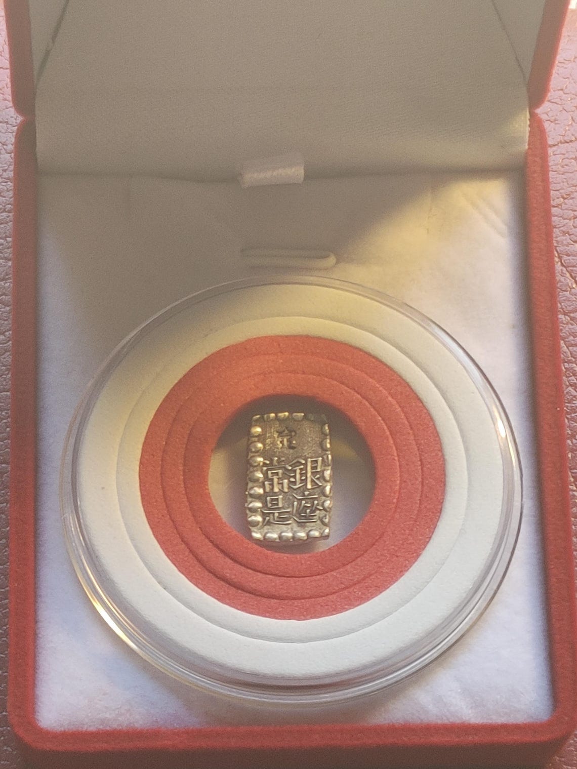 1853-1865 Japan Rare Genuine Samurai Silver Antique Shu Kaei Isshugin ...