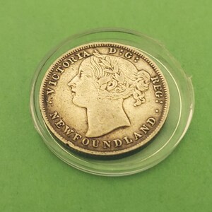 Silver 1894 Newfoundland Canada, 20 Cents Coin, EF Condition, Young Queen Victoria, First ...