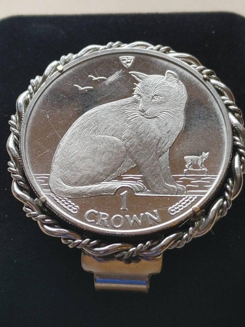 Classic Moneyclip 1990 Isle of Man Meets New York, Alley Cat Crown Coin ...