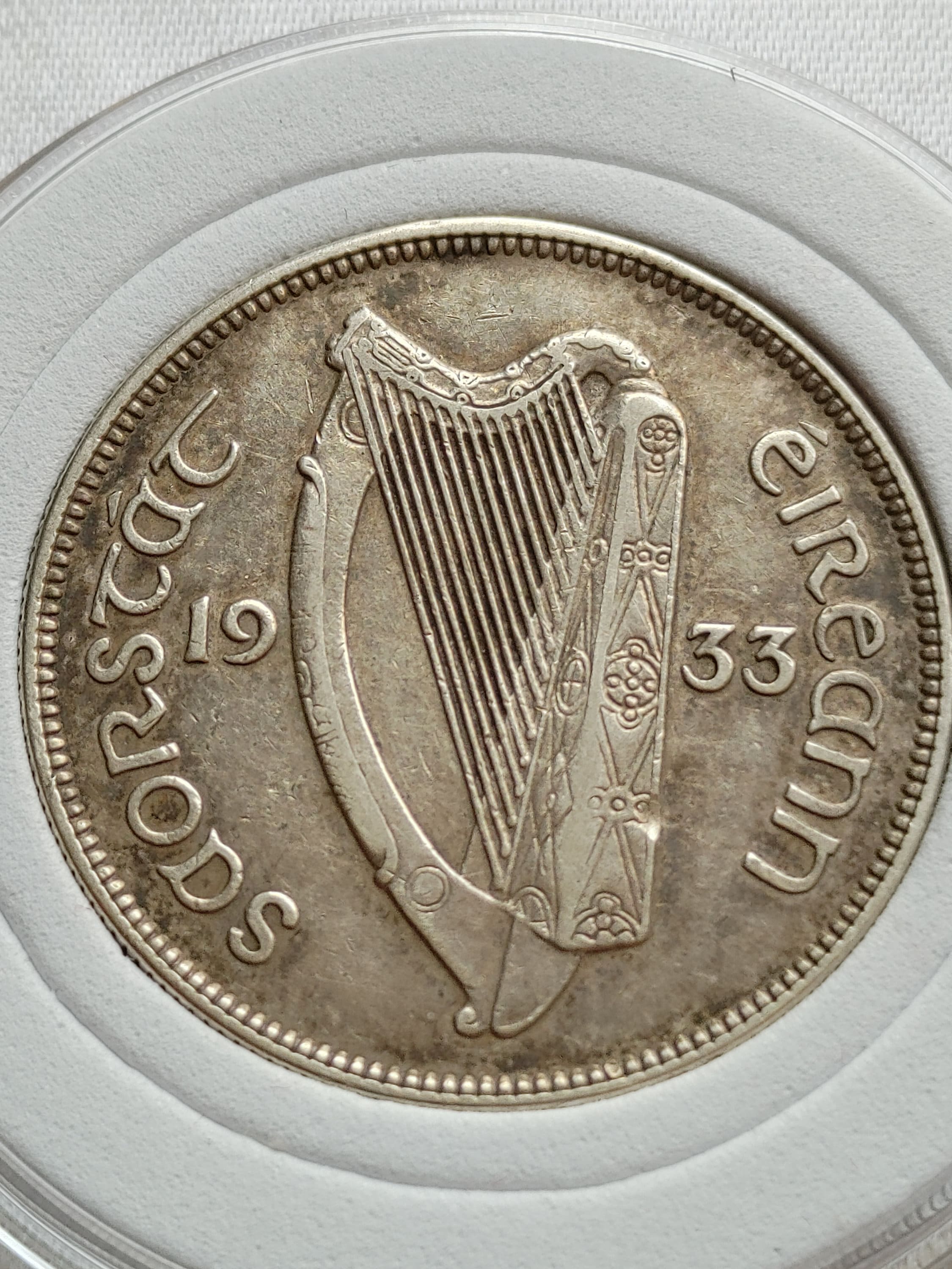 Gem Uncirculated Toned 1933 Ireland Silver Half Crown Horse & Harp ...