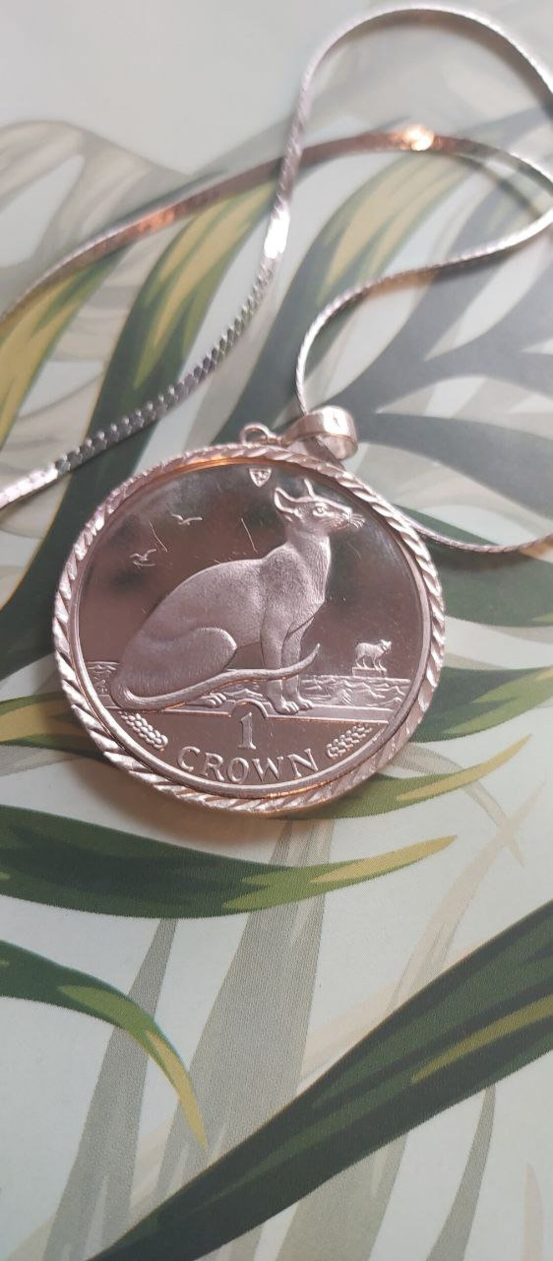 Siamese Cat Coin Pendant Necklace ~ Vintage 1992 ~ With Sterling Silver ...
