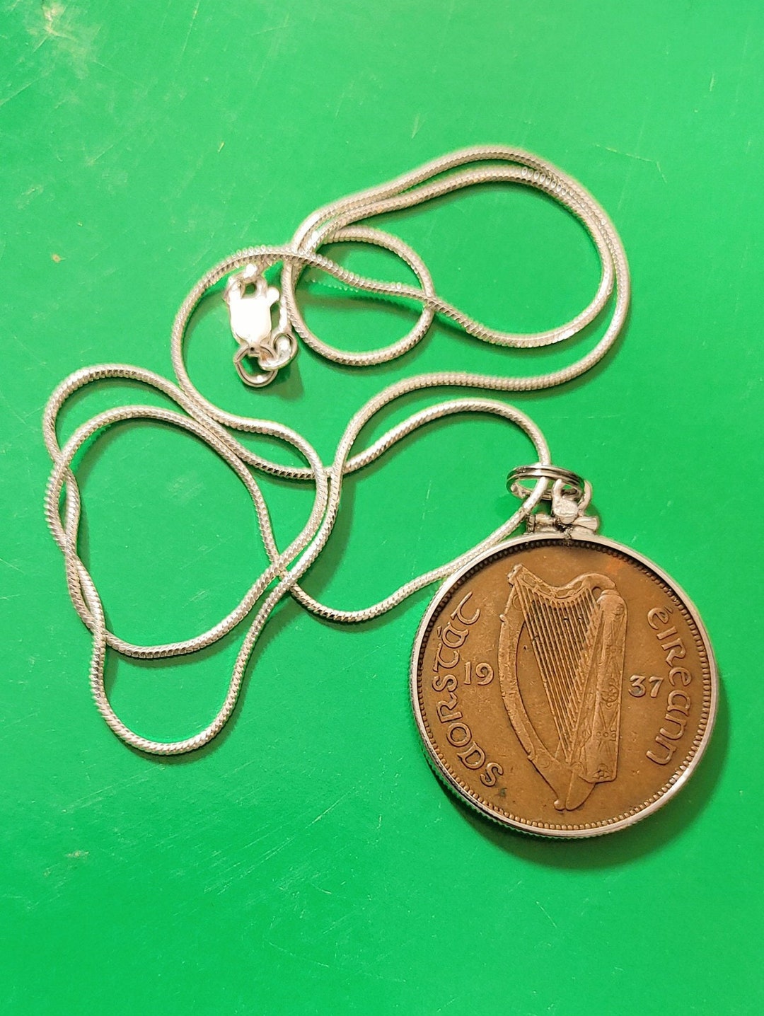 Genuine Rare Original Condition 1937 Lucky Irish Harp Penny 30mm Shiny ...