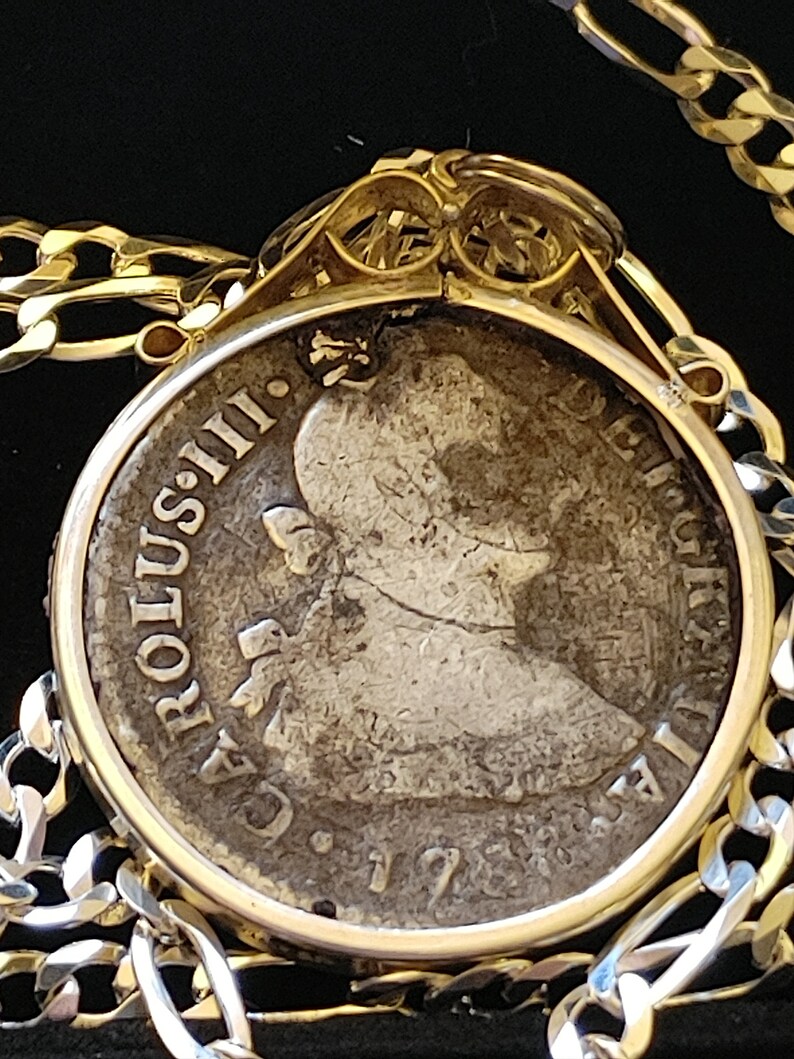 1780's Artisan Spanish Peru New World Treasure Old World Coin Pendant W ...