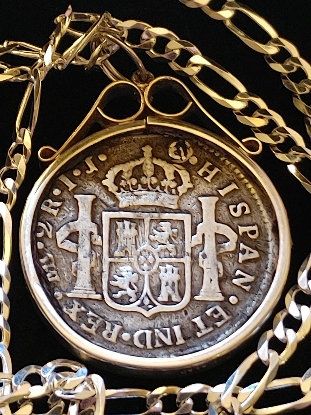 1780's Artisan Spanish Peru New World Treasure Old World Coin Pendant ...