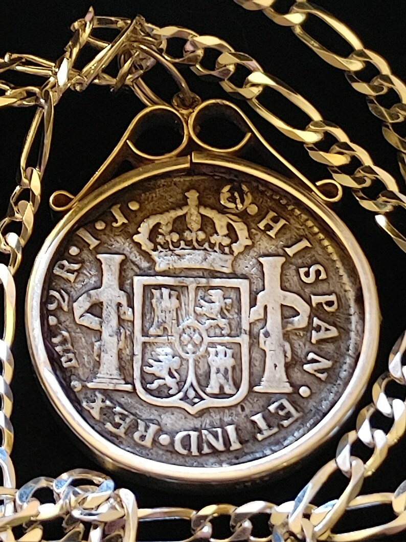 1780's Artisan Spanish Peru New World Treasure Old World Coin Pendant W ...