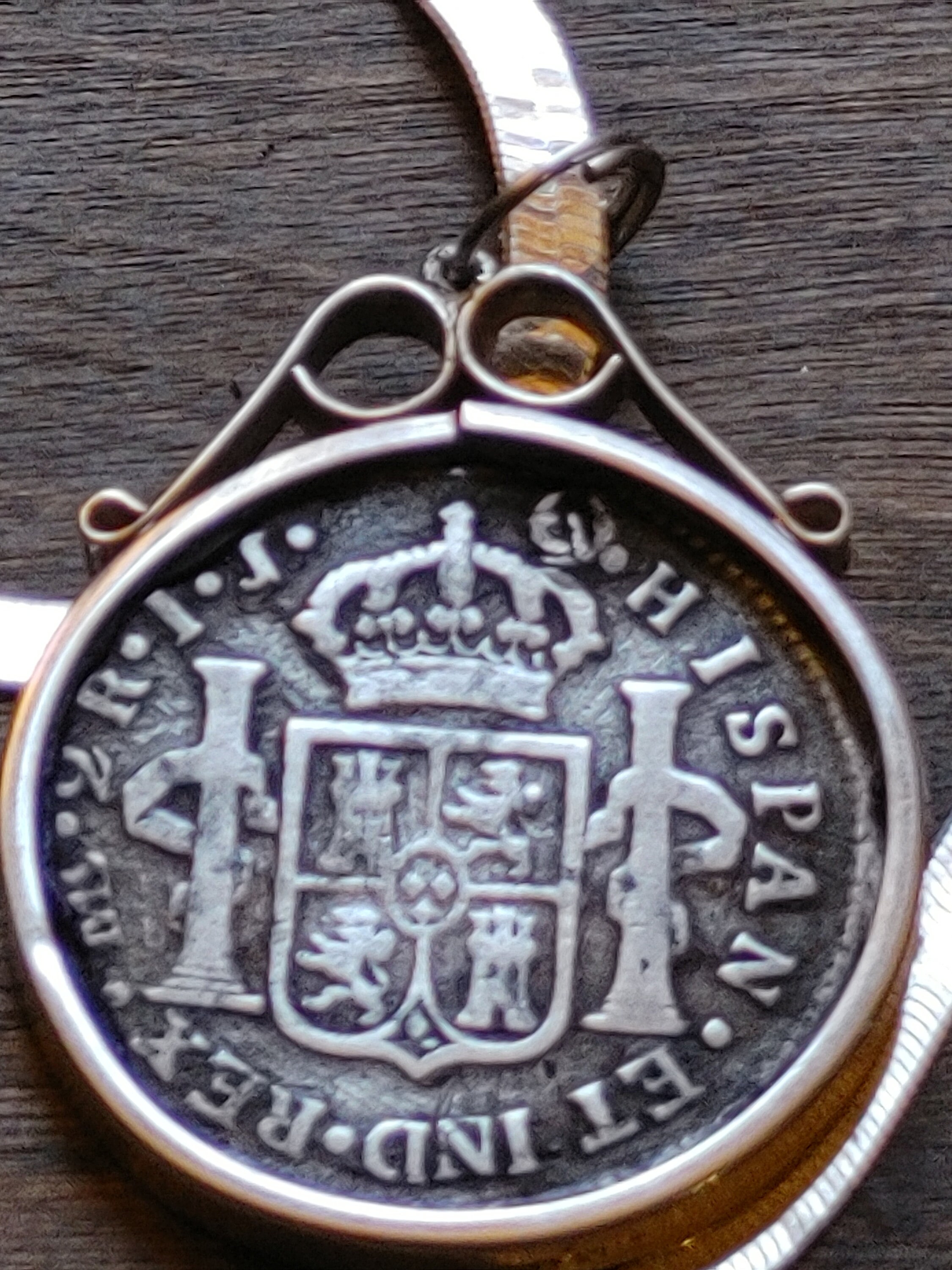 1780's Artisan Spanish Peru New World Treasure Old World Coin Pendant ...