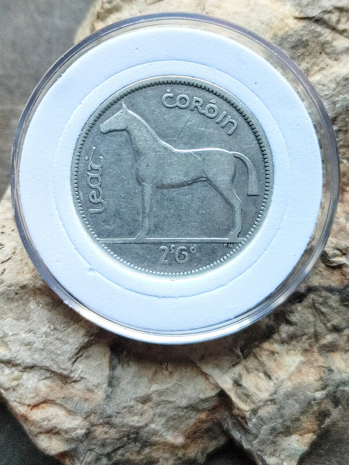 Genuine 1943 Irish Half Crown Silver Composition Low Mintage Finer ...