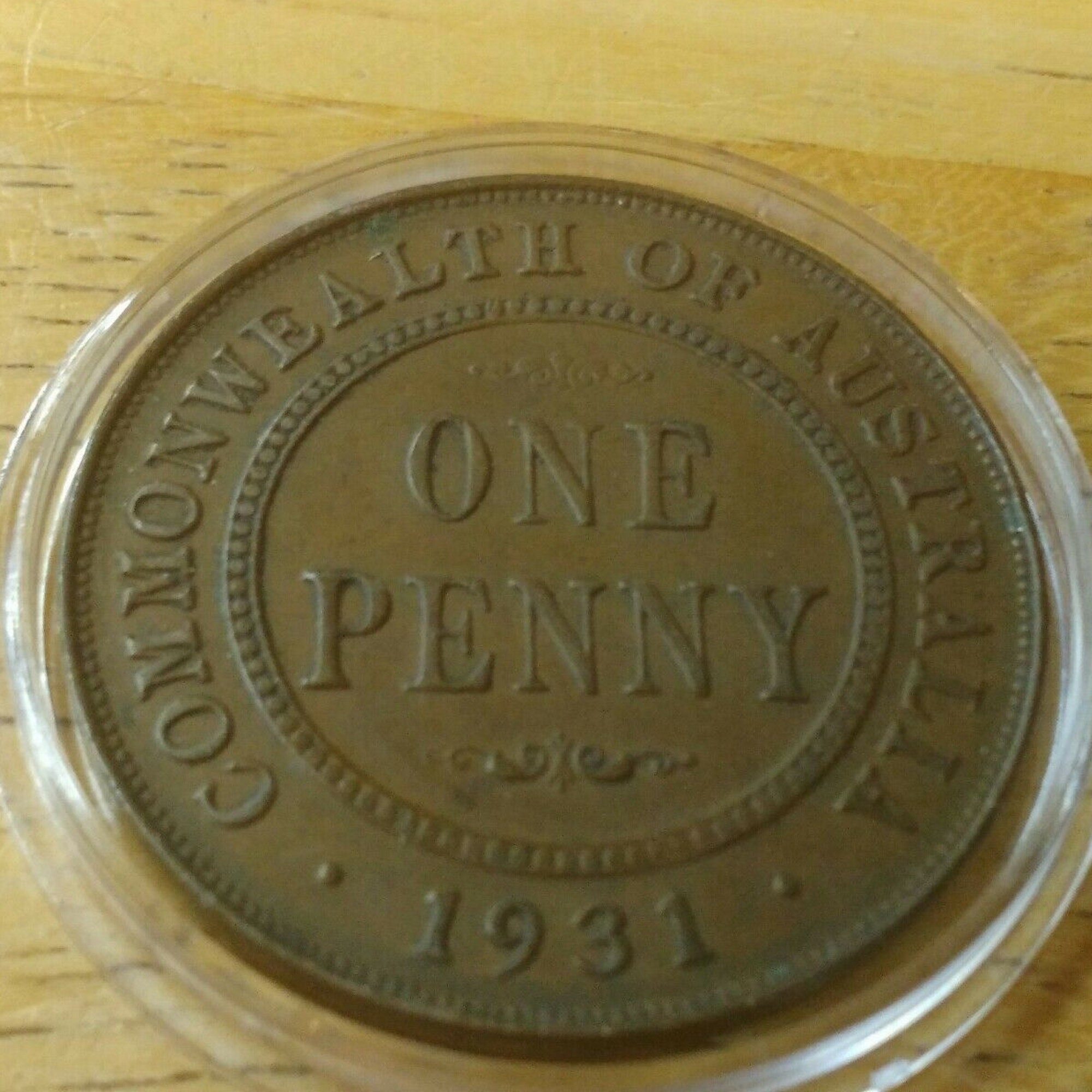 STRONG Example AU 1931 Australia Penny, 8 Pearls NICE Center Diamond ...