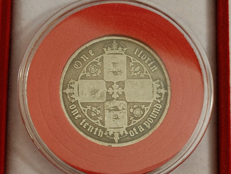 Superb English United Kingdom Gothic 1852 Silver Florin of Early Queen ...