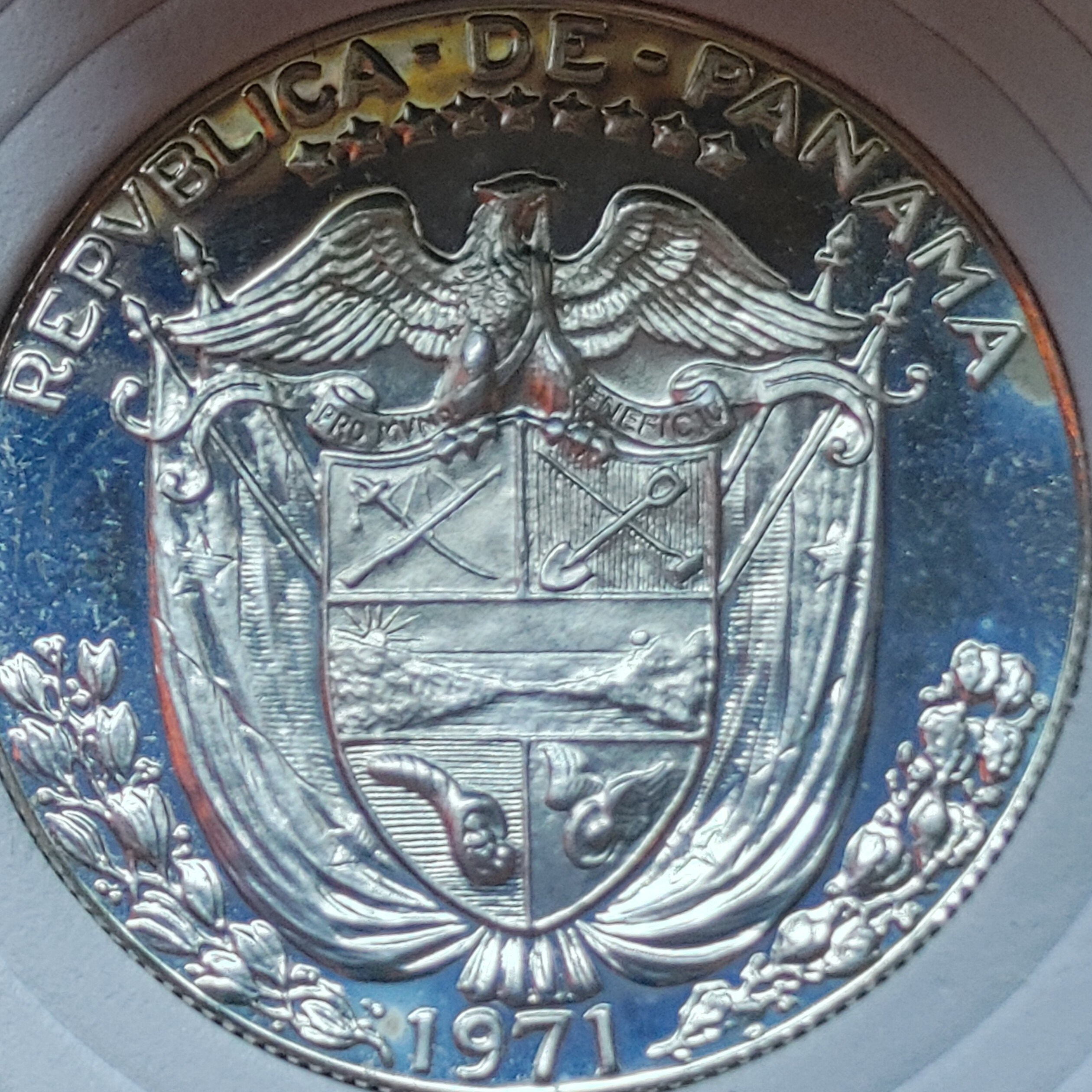 Panama 1971 Medio Silver Balboa, Nunez De Balboa Handsome US Minted ...