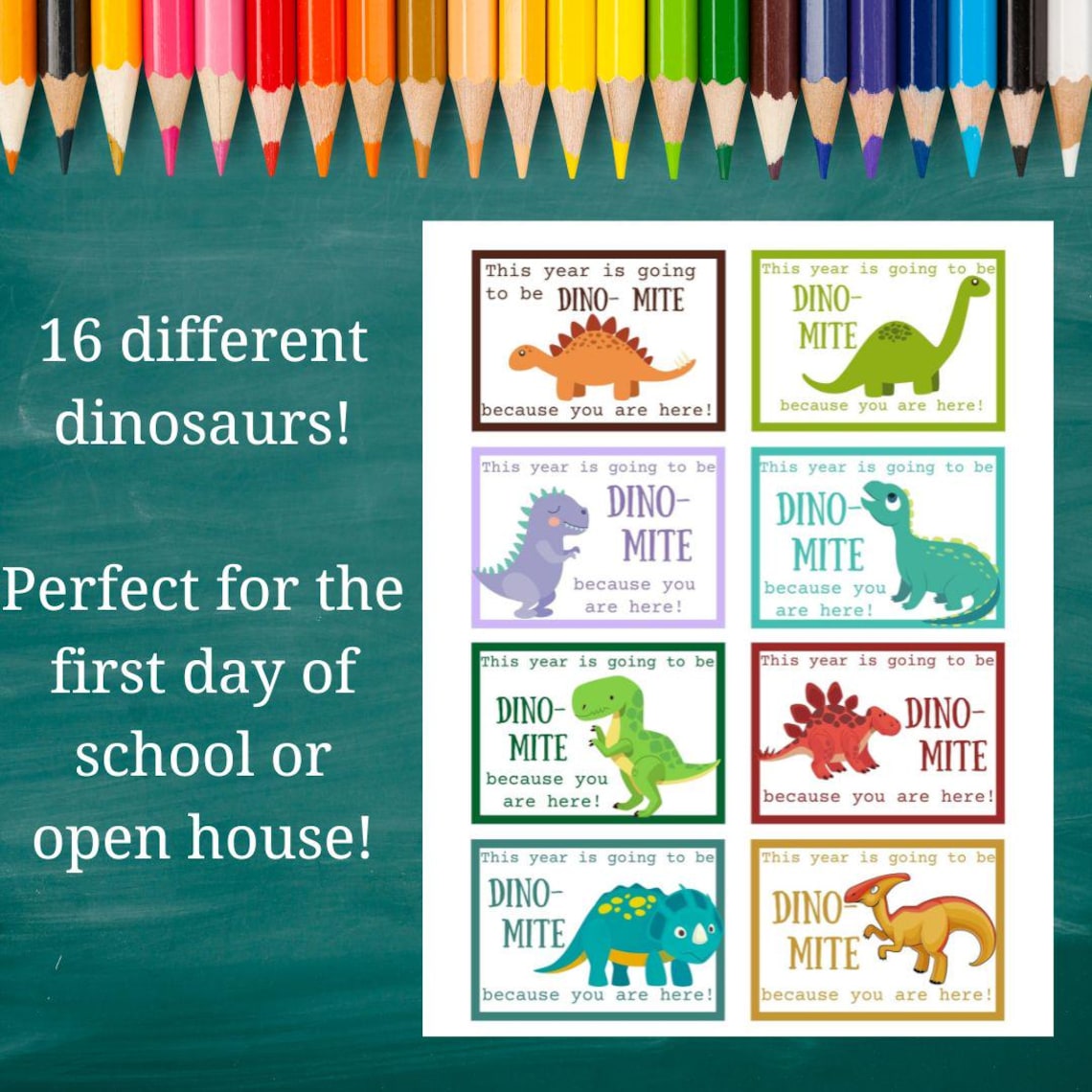 Dinosaur First Day of School Note Cards: Encouragement for Students ...