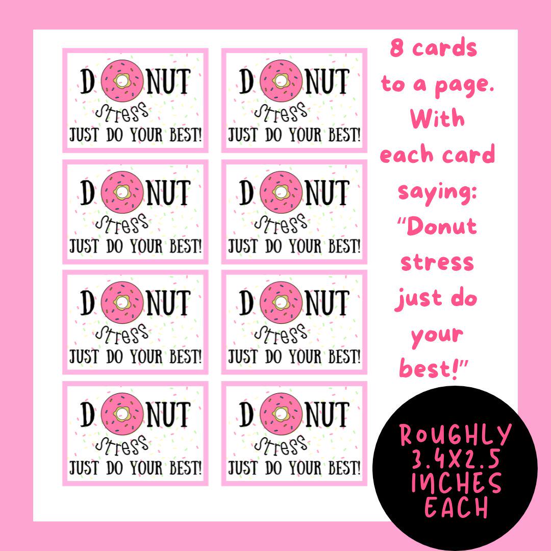 EOG Testing Encouragement Note Cards for Students Donut Theme Digital ...