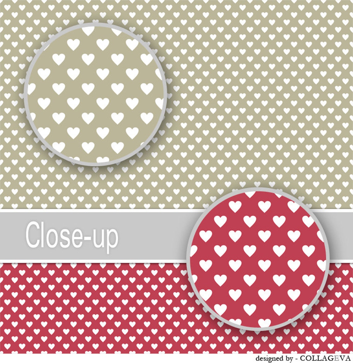 Small White Hearts Digital Paper Pack 20 Printable Sheets - Etsy