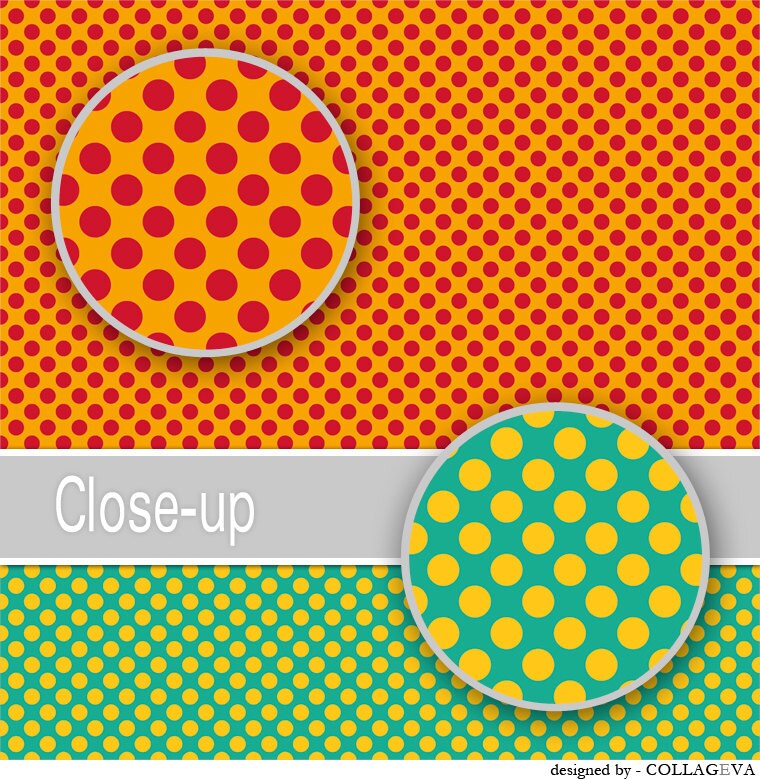 Colored Dots Digital Paper Pack, 20 Printable Sheets, 12x12 INSTANT ...