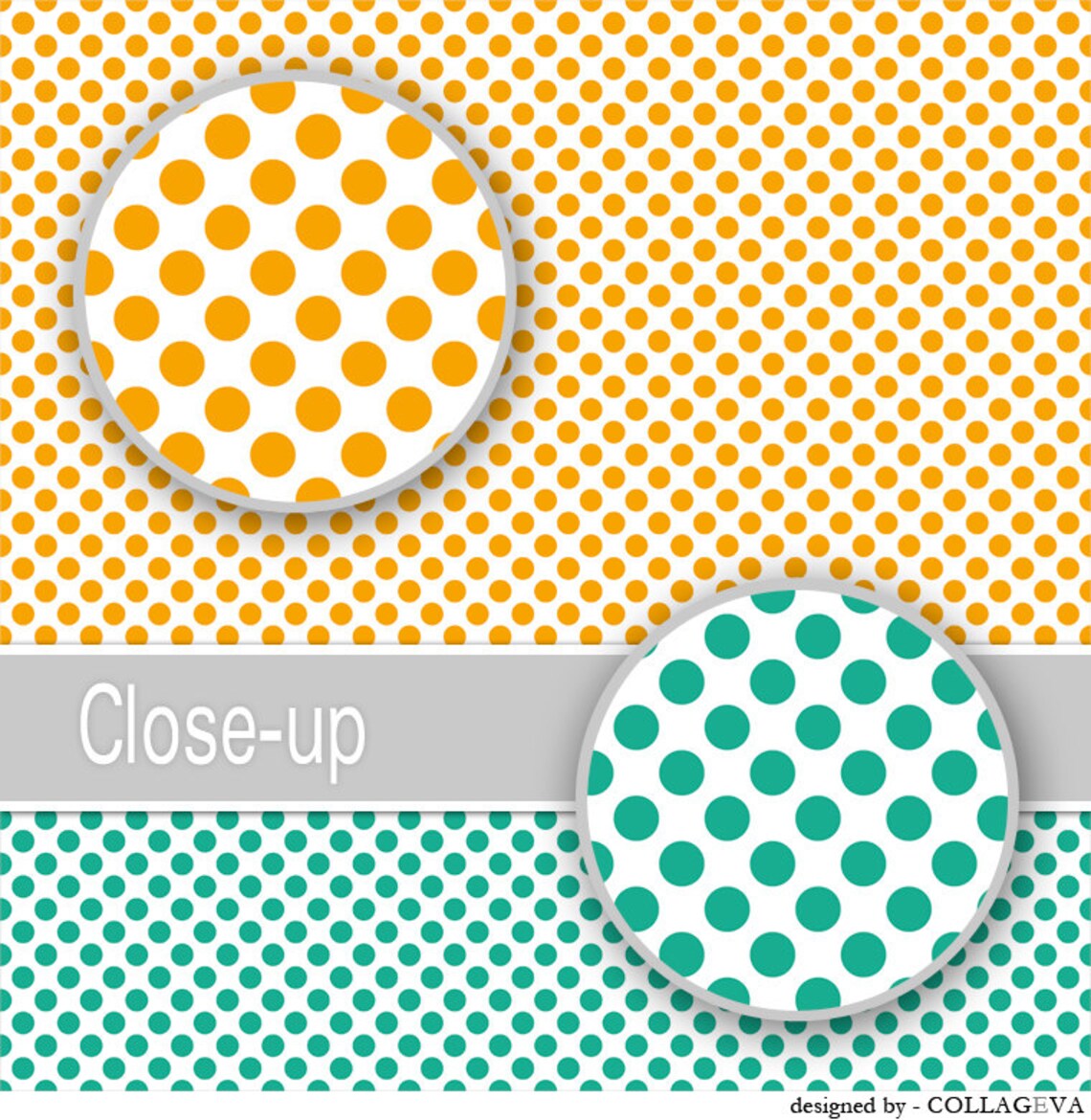 Polka-dot on White Digital Paper Pack, 20 Printable Sheets, 12x12 ...