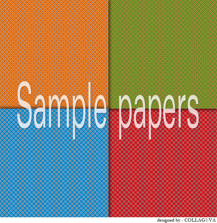 Vintage Double Spots Digital Paper Package, 10 Printable Sheets, 12x12 ...