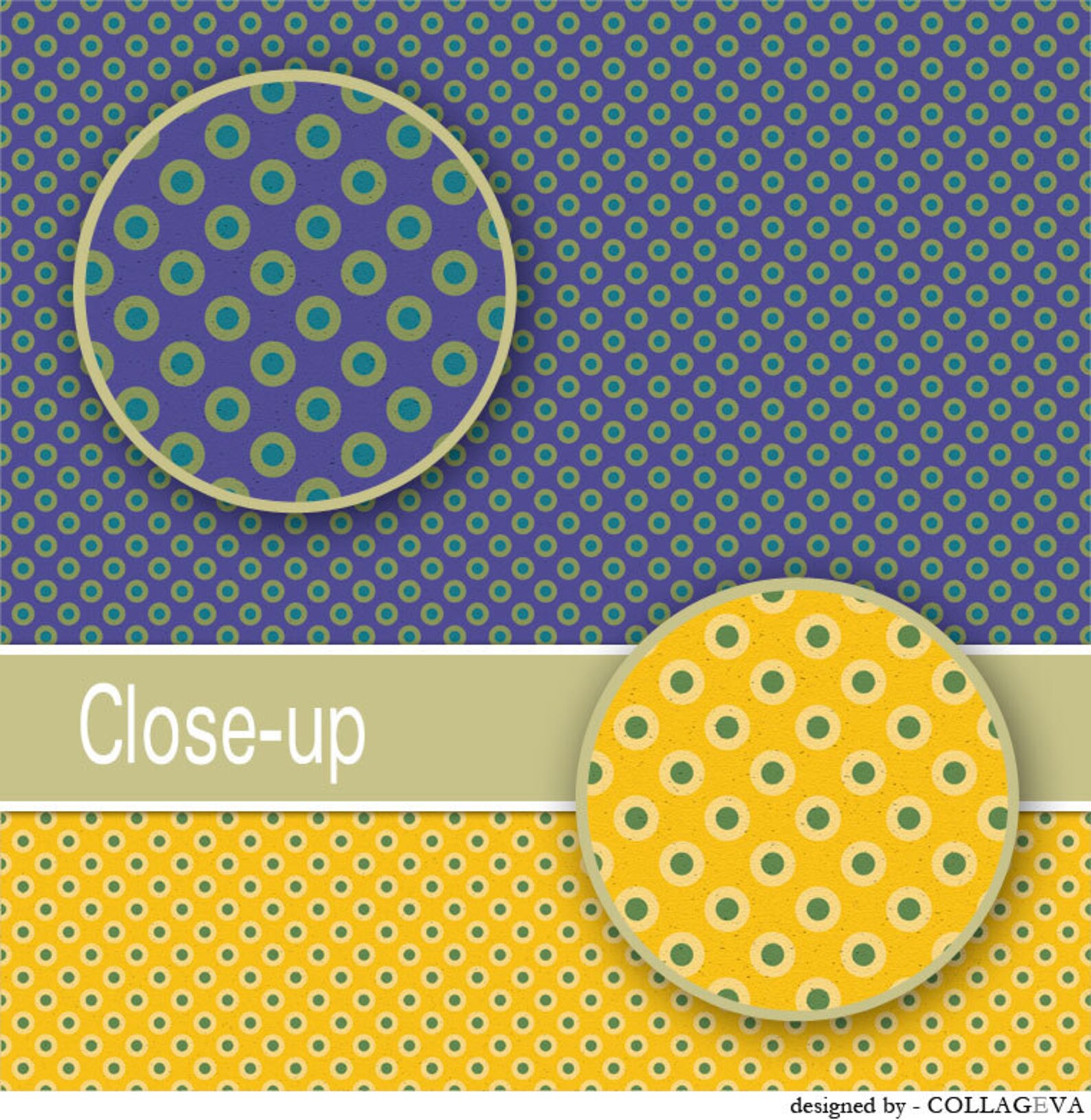 Vintage Double Spots Digital Paper Package, 10 Printable Sheets, 12x12 ...