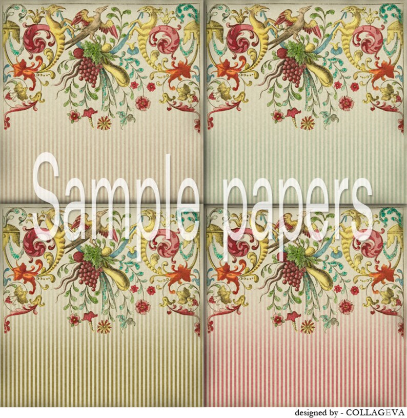 Stripes With Fresco Digital Paper Pack 20 Printable Sheets - Etsy