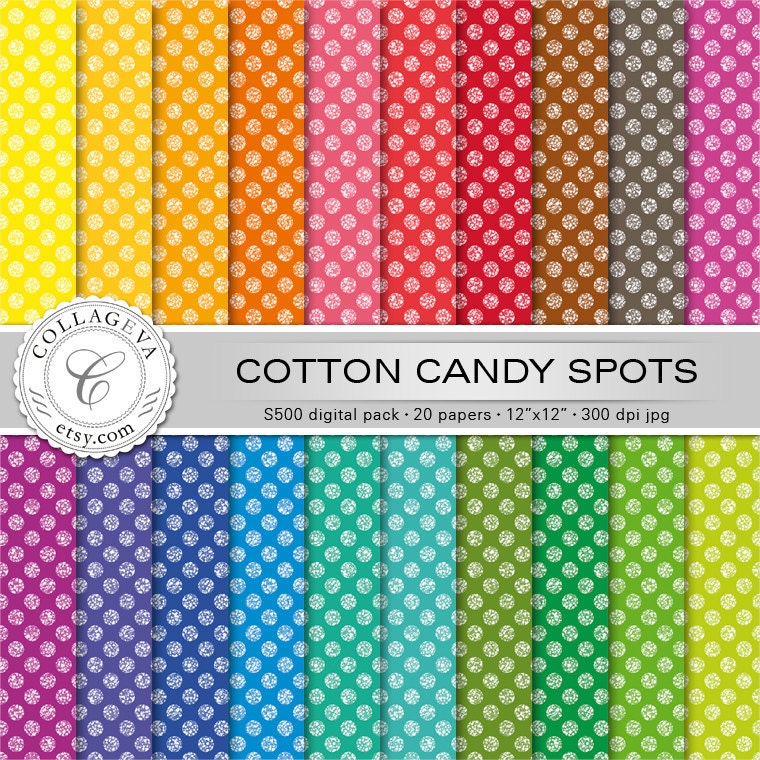 Cotton Candy Spots Digital Paper Pack 20 Printable Sheets - Etsy