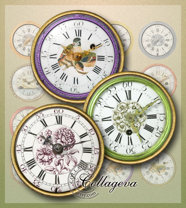 Decorative Watches Digital Collage Sheet, 1.5, 1.25, 30 Mm, 25 Mm, 1 ...
