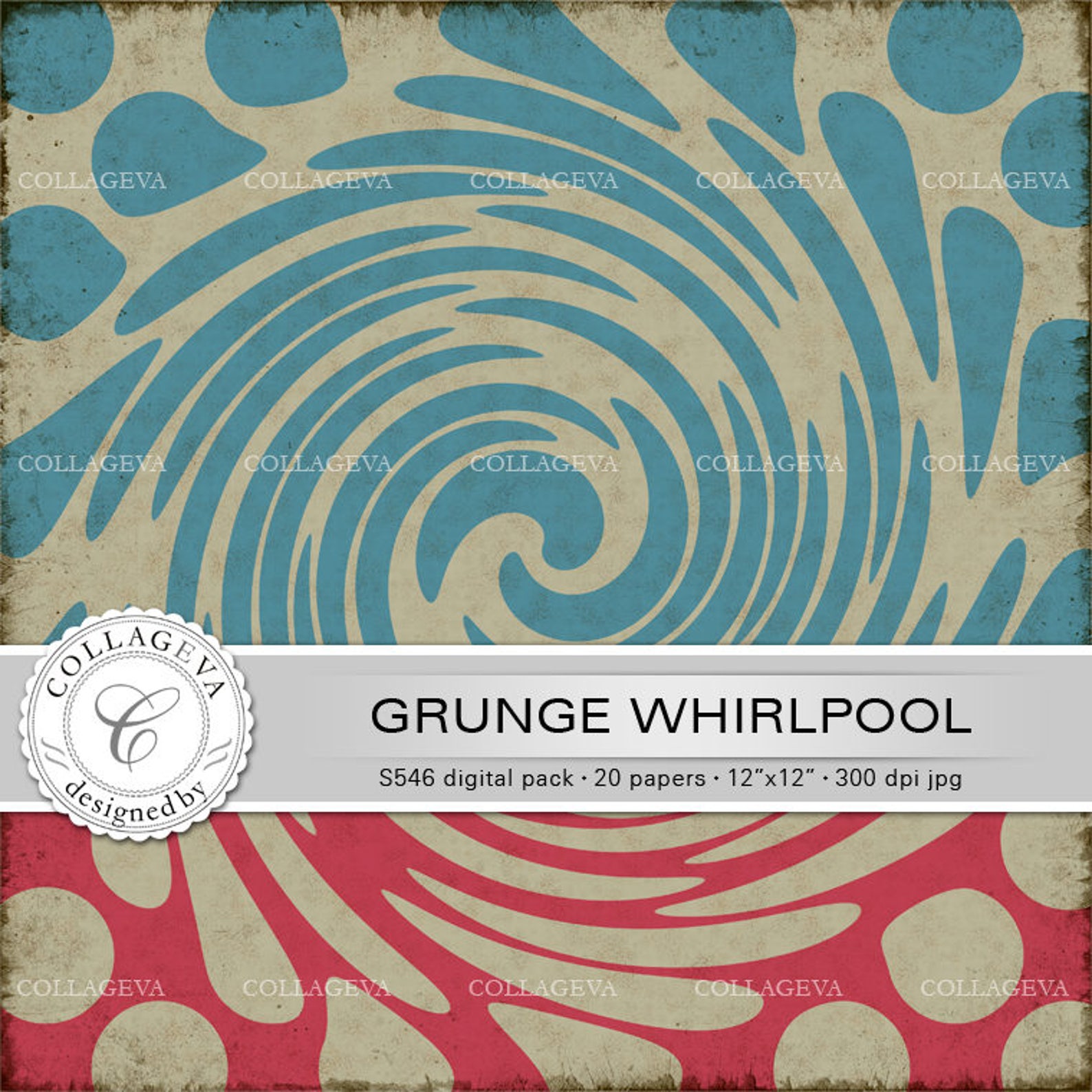 Grunge Whirlpool Digital Paper Pack 20 Printable Sheets - Etsy