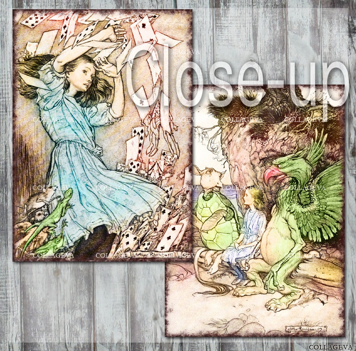 Alice in Wonderland Digital Cards ATC ACEO Tag Label - Etsy
