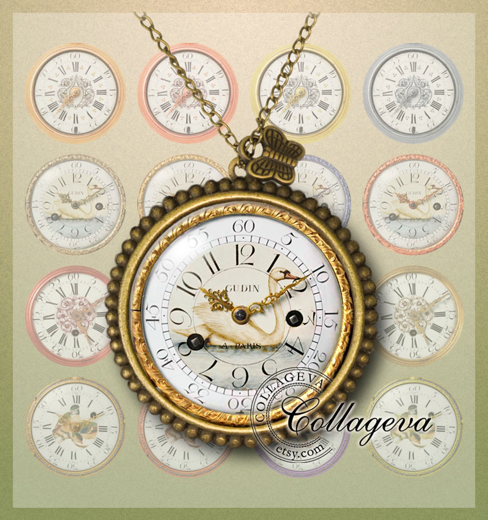 Decorative Watches Digital Collage Sheet, 1.5, 1.25, 30 Mm, 25 Mm, 1 ...