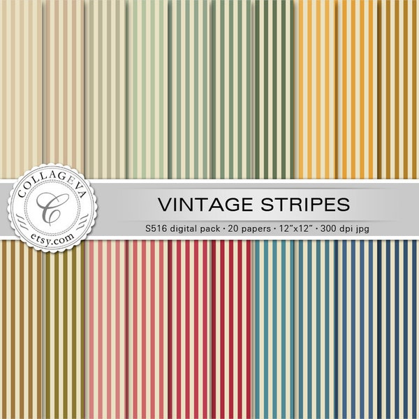 Stripe Digital Paper - Etsy