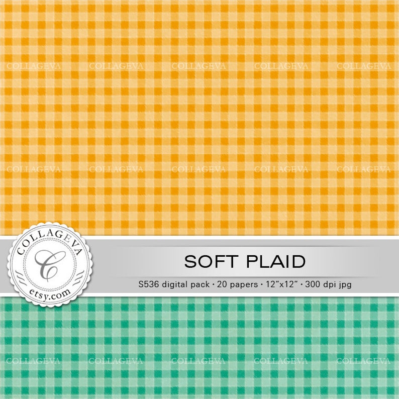 Soft Plaid Digital Paper Pack 20 Printable Sheets 12x12 - Etsy
