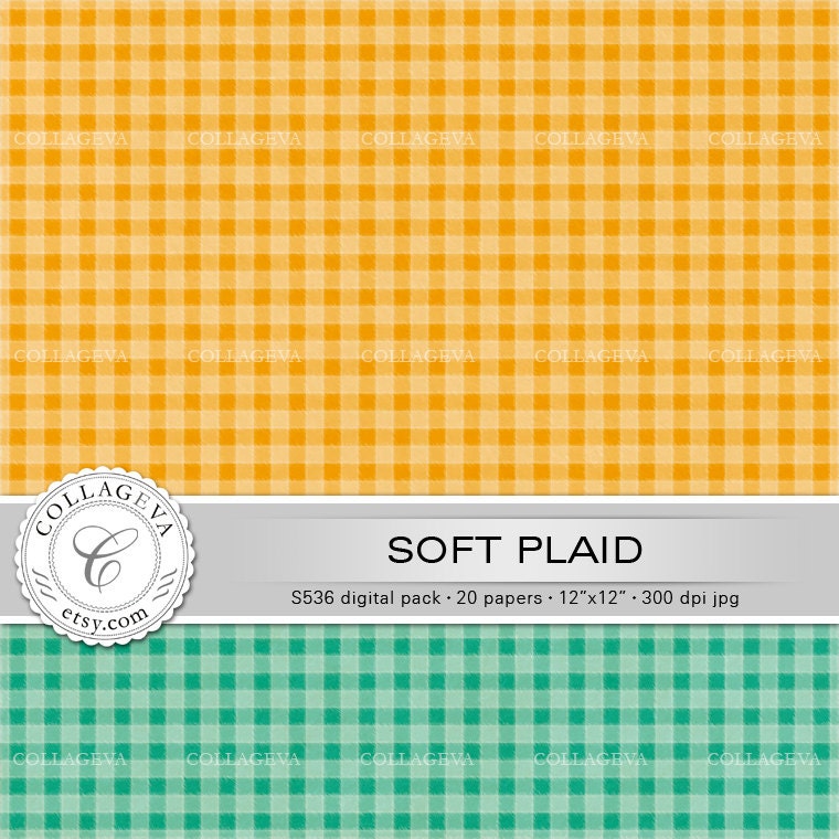 Soft Plaid Digital Paper Pack 20 Printable Sheets 12x12 - Etsy