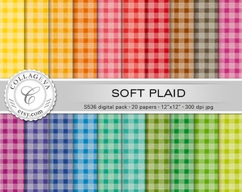 Vintage Gingham Digital Paper Pack 20 Printable Sheets - Etsy