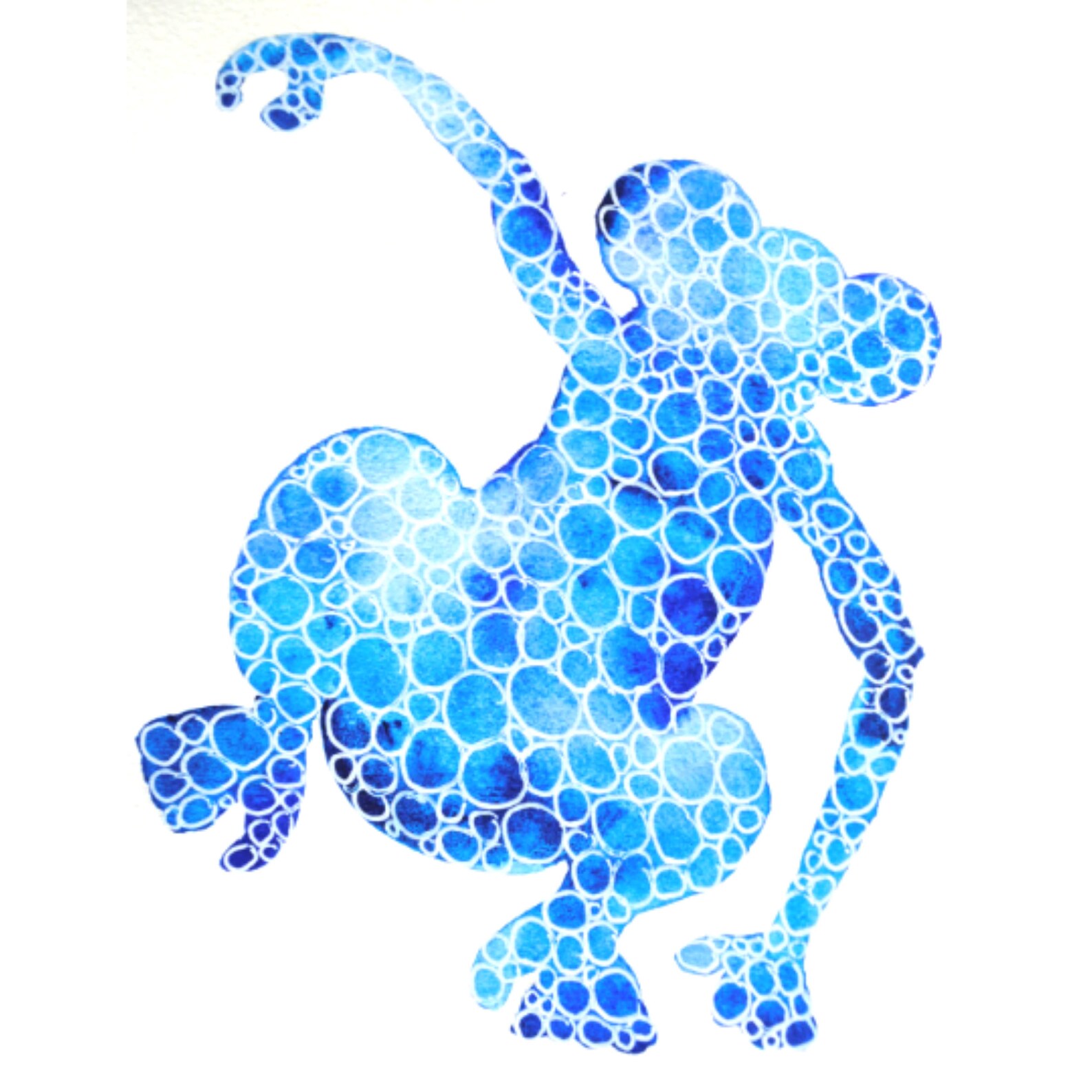 Personalised Art, Baby Gift, Blue Monkey Watercolour, Children's Art ...