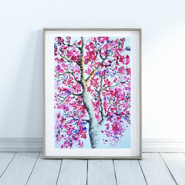 Cherry Blossom Print - Etsy UK