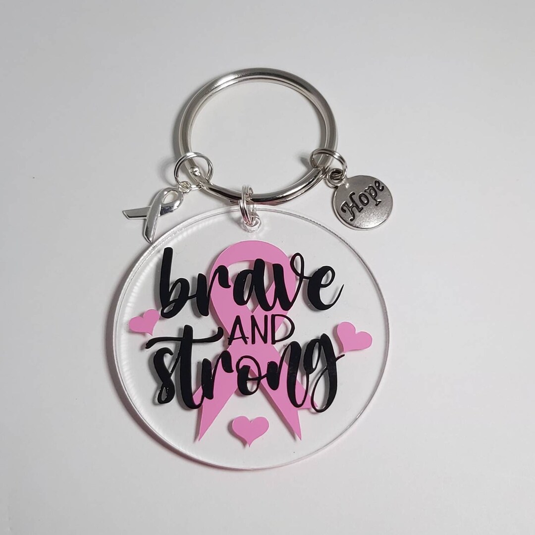 Breast Cancer Keychain, Breast Cancer Warrior, Survivor Gift, Pink ...