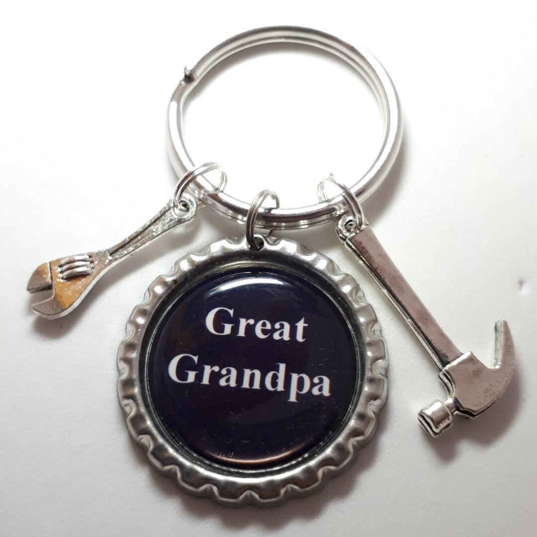 Great Grandpa Gift, Great Grandpa Keychain, Grandfather Key Chain ...