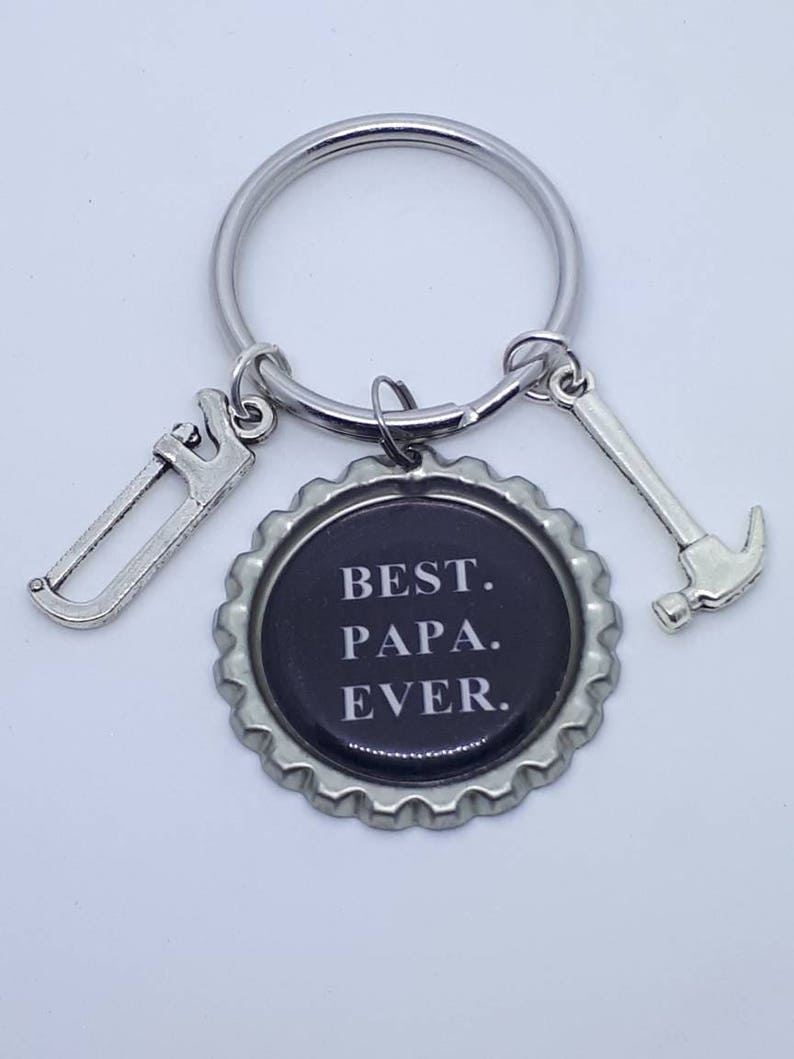 Papa Keychain, Papa Gift, Best Papa Ever, Grandpa Keychain, Grampie ...