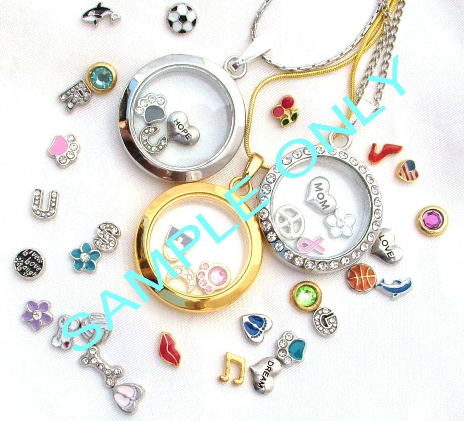 Floating Locket Living Memory Charm Numbers Letters and More - Etsy