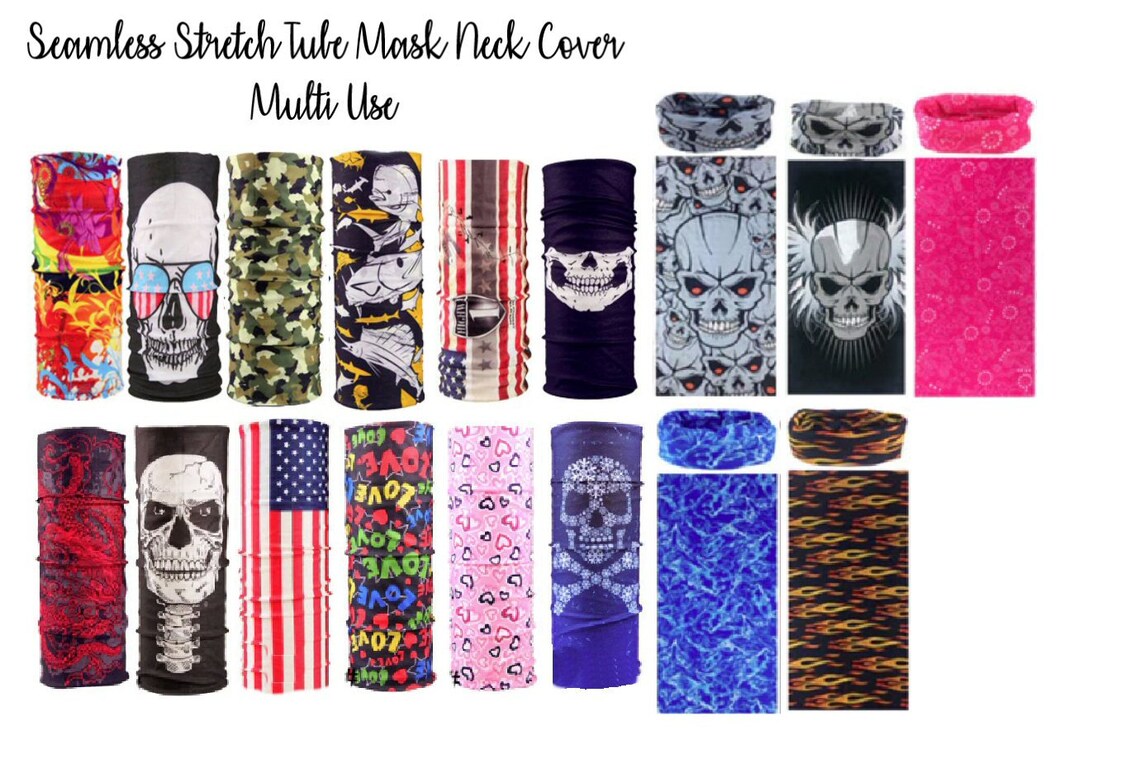 Skull With Neck Neck Gaiter Face Mask Dust Tube Stretch - Etsy