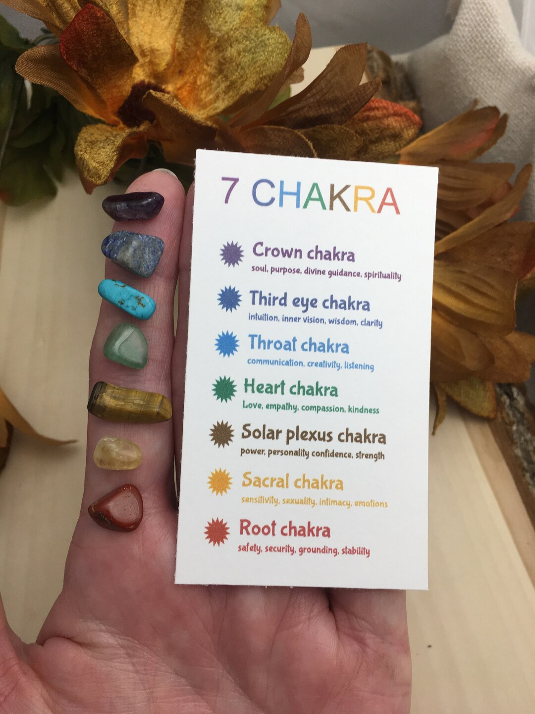 7 Chakra Stones Chips Set Seven Chakra Amethyst, Lapis Lazuli ...