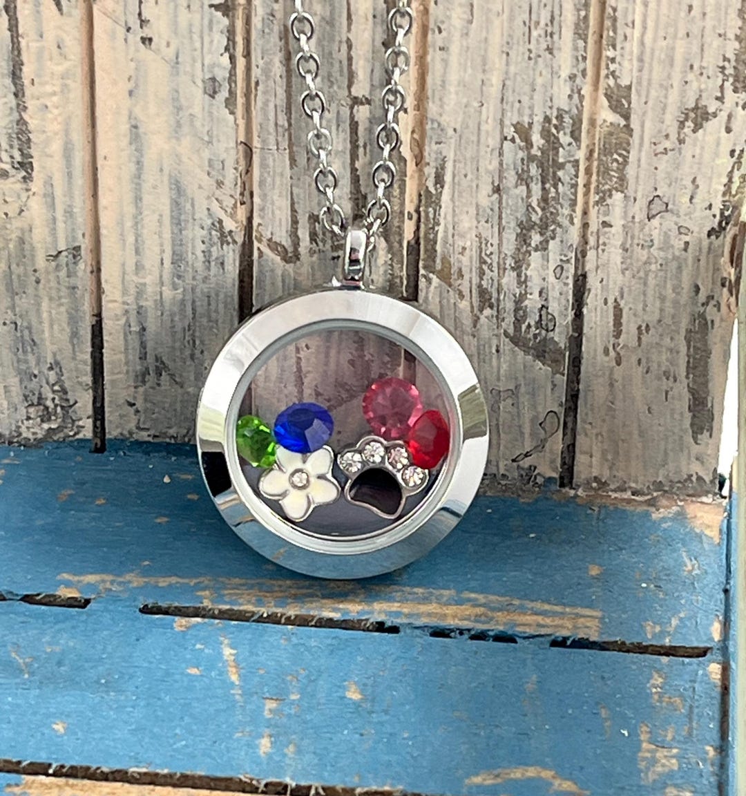 Floating Lockets 30mm Round With or Without Stones, Teardrop With ...