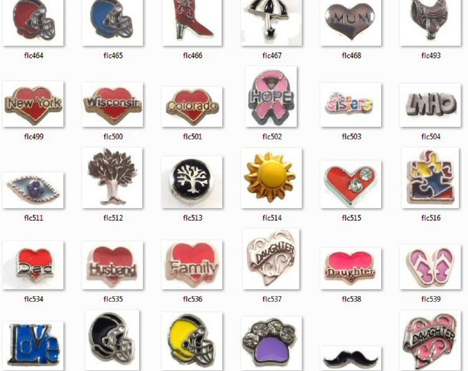 Assorted Lots of Floating Charms for Living Memory Lockets, Silver Gold ...