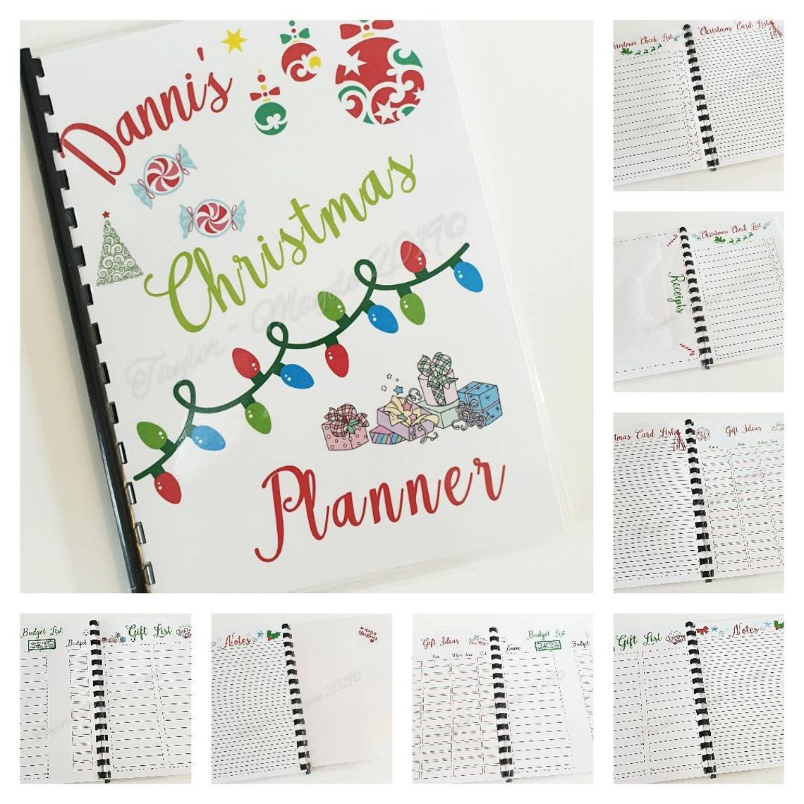 Christmas Planner Xmas Organiser Gift List Food Planner - Etsy