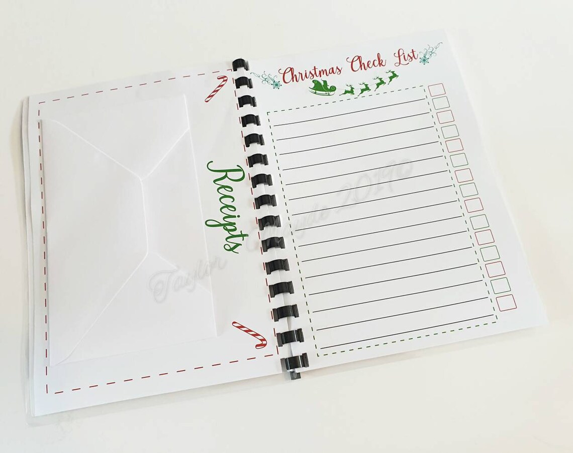 Christmas Planner Xmas Organiser Gift List Food Planner - Etsy